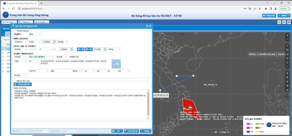Phần Mềm Đồ Họa Bản Tin SIGMET, best track bão - 5M Technologies