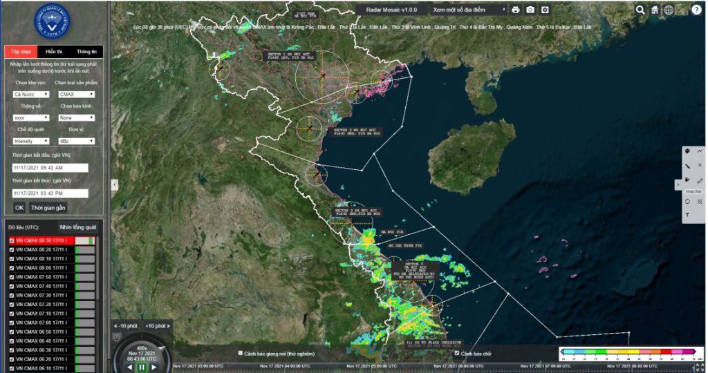 Phần mềm Radar Mosaic - Khí tượng hàng không - 5M Technologies
