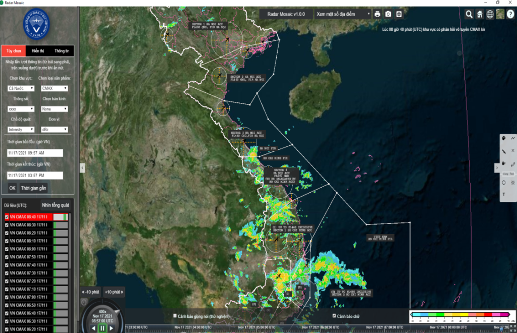 Phần mềm Radar Mosaic - Khí tượng hàng không - 5M Technologies