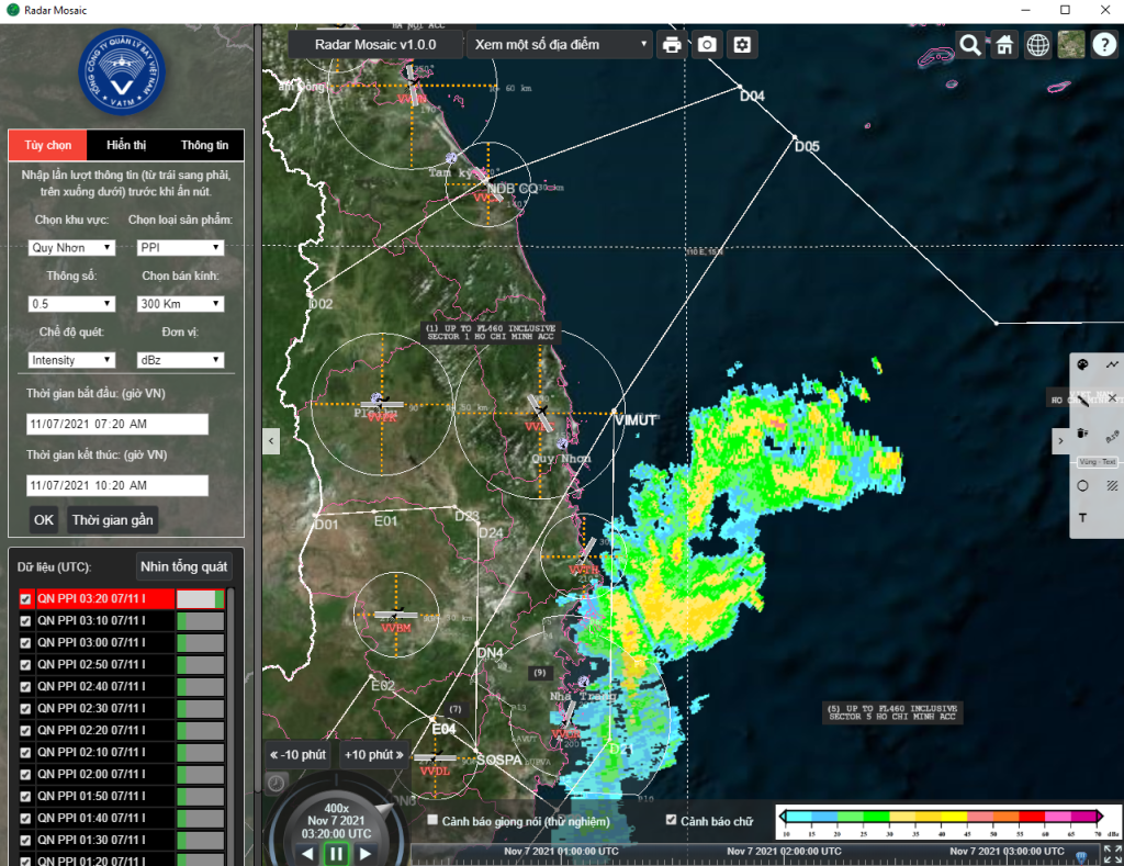 Phần mềm Radar Mosaic - Khí tượng hàng không - 5M Technologies